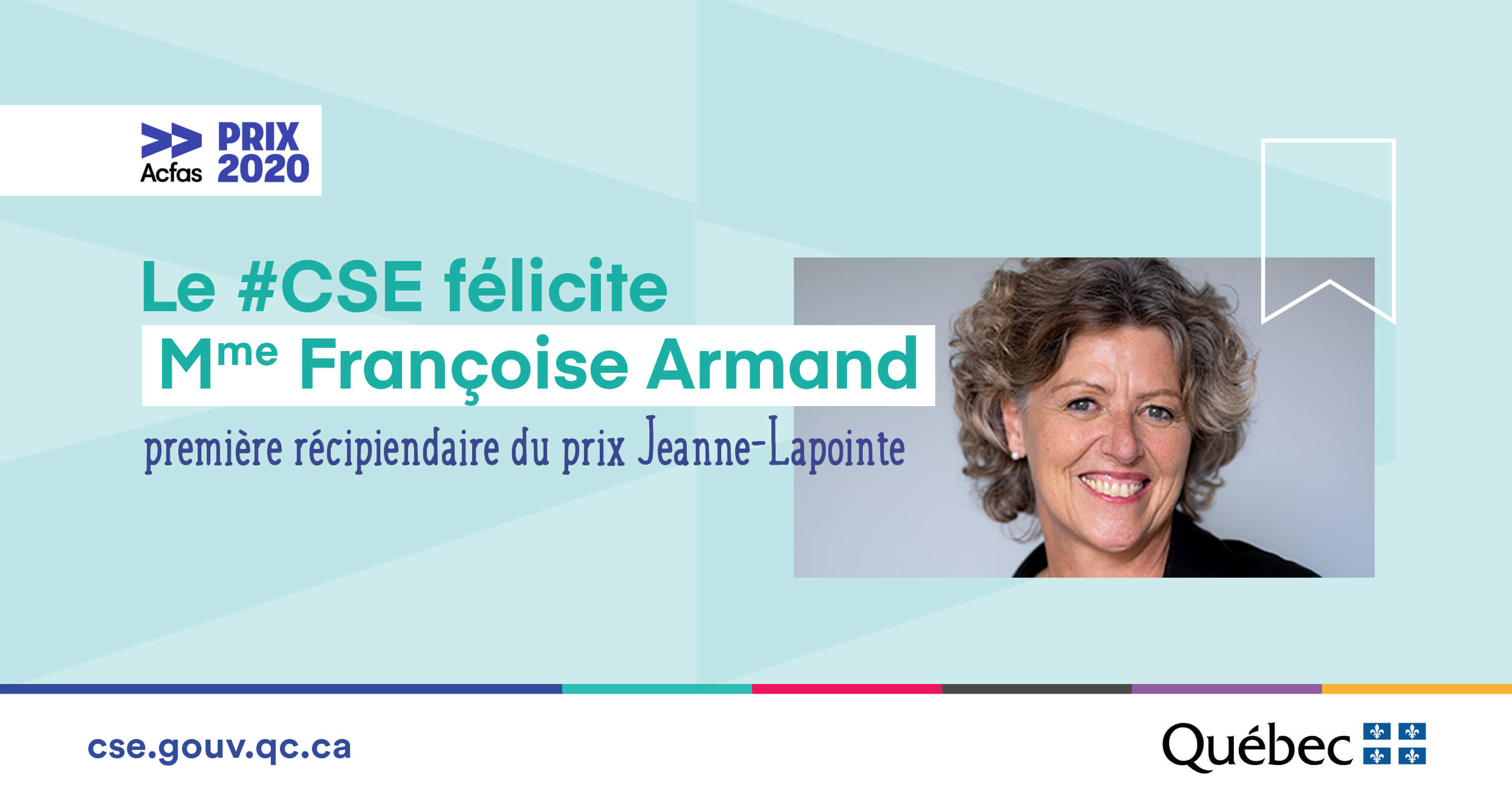 Le prix Jeanne-Lapointe est remis à Mme Françoise Armand - CSE