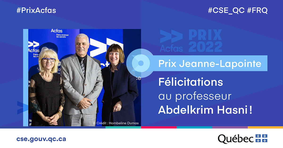 Prix Jeanne-Lapointe : félicitations au professeur Abdelkrim Hasni ! - CSE