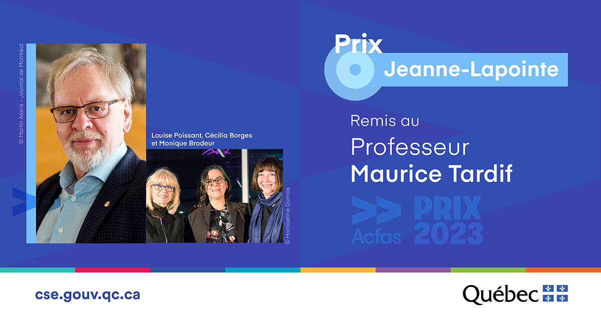 Le professeur Maurice Tardif est récipiendaire du Prix Acfas Jeanne ...